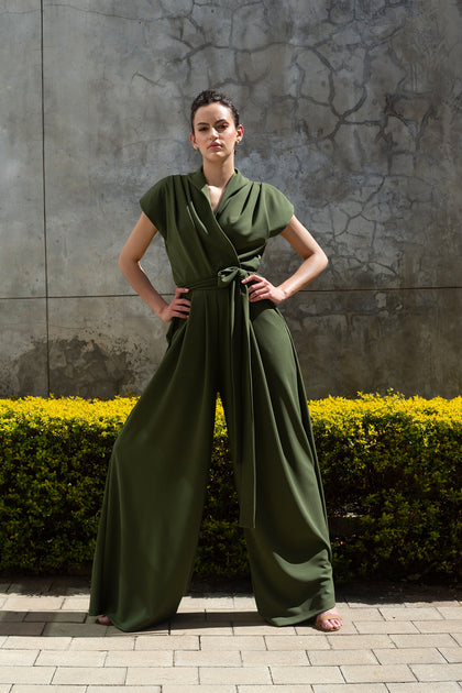 The Meander Jumpsuit - Olive Green – ERRE Fashion