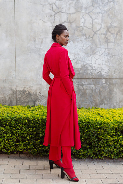 The WATERFALL coat - Red – ERRE Fashion